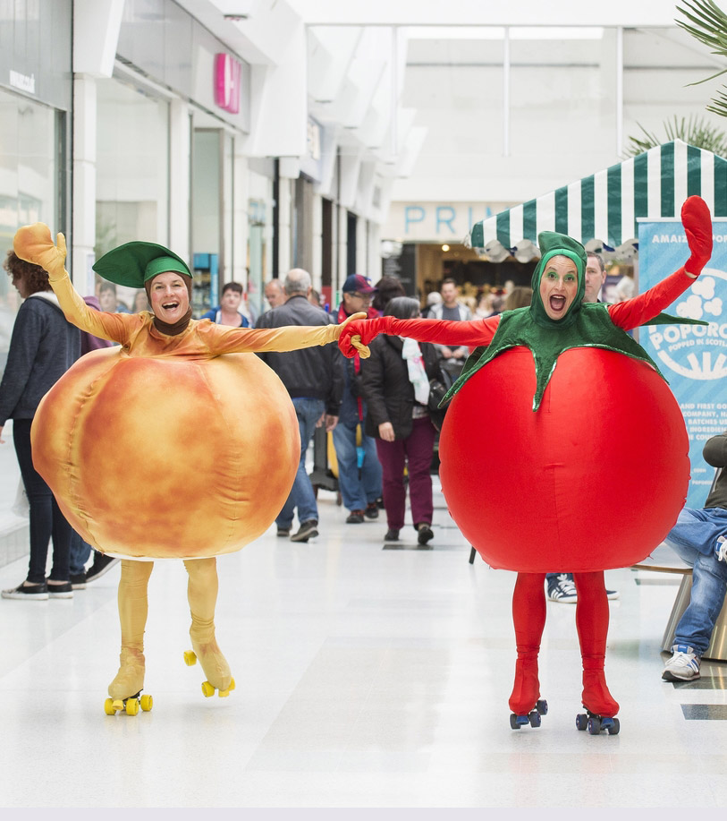 Hire Roller Skating Vegetables | Book Food Themed Entertainment